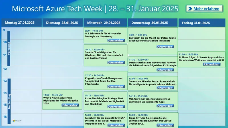 Microsoft Azure Tech Week | 28. bis 31. Januar 2025