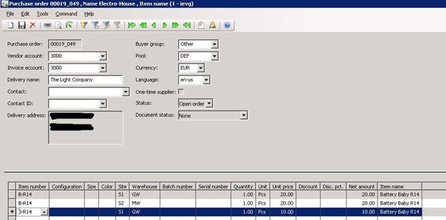 Sales and purchase prices in relation to the item price setup in ...