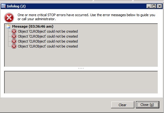 CLRObject could not be created error when entering Tools/Options in Microsoft Dynamics AX 2012 ...