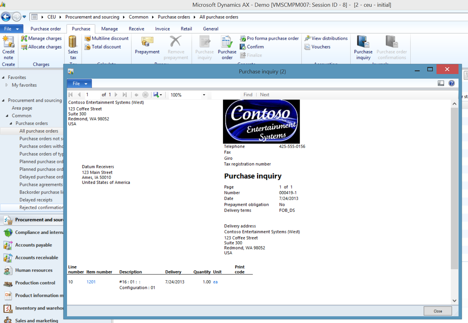 Introducing Purchase inquiries in AX 2012 R2, CU6 - Microsoft Dynamics ...