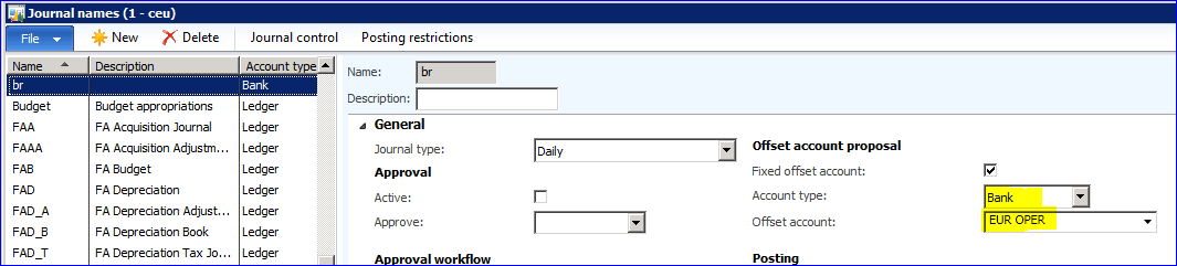 Error 'The value in field offset account is not valid' creating bridged ...