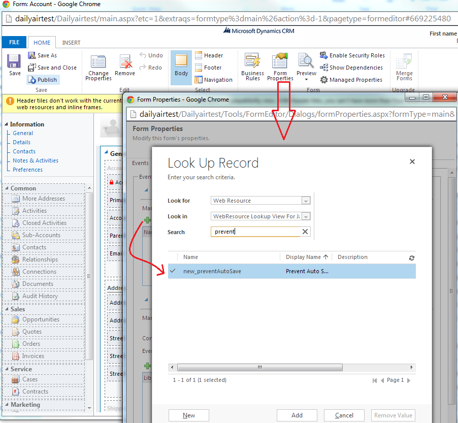 How to Manage Auto Save for individual forms of entity - Microsoft ...