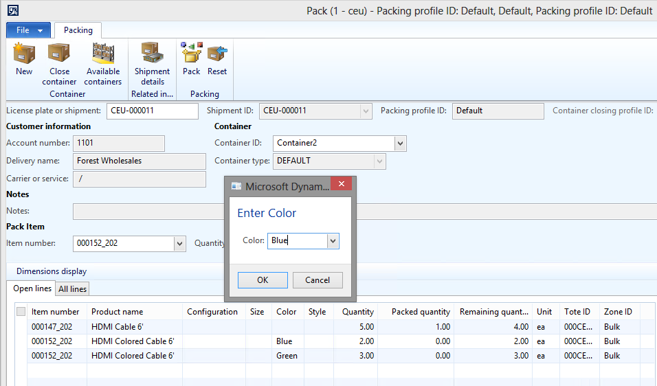 Manual packing functionality in Warehouse management in Microsoft ...