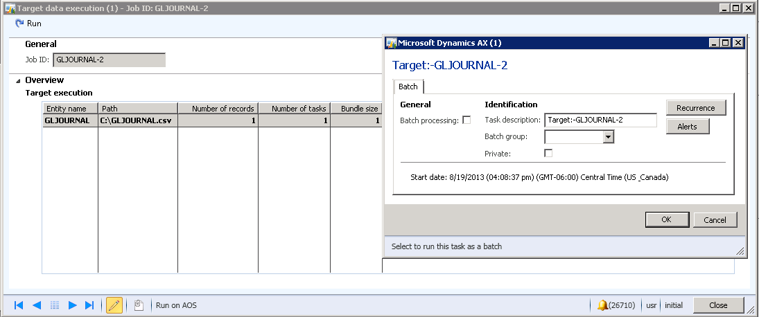 Importing a General Journal using Data Import/Export Framework AX 2012 - Microsoft Dynamics 365 Blog