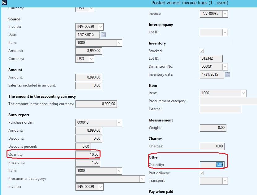 Quantities in purchase order and inventory transaction - Microsoft ...