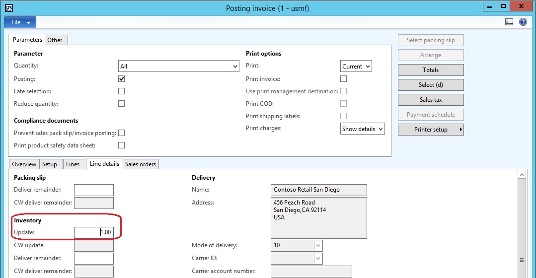 Quantities of sales order and inventory transaction - Microsoft ...