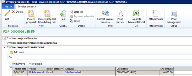 How to use the Manual Billing Rule for Projects in Microsoft Dynamics AX 2012 R2 and AX2012 R3 ...