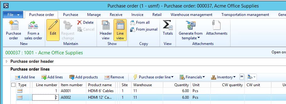 Error when modifying existing Purchase order Delivery schedules - "Line ...