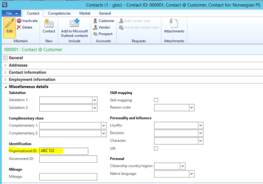 EHF – eInvoice Norway – Contact ID on customer - Microsoft Dynamics 365 ...