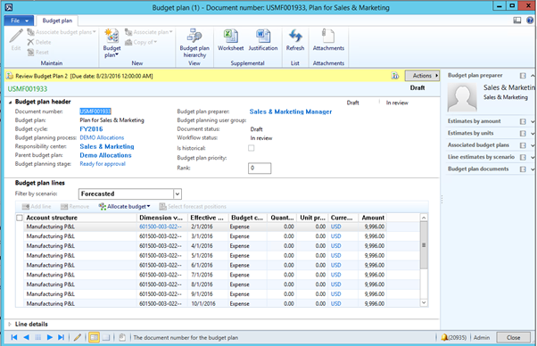 Budget Planning using allocations - Microsoft Dynamics 365 Blog
