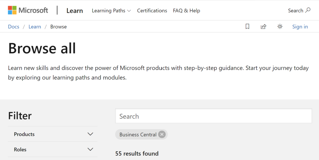 Learning paths for Dynamics 365 Business Central on Microsoft Learn ...