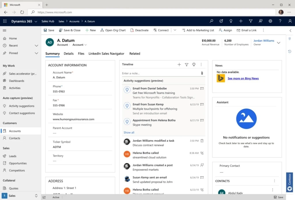 Auto capture customer related activities with Dynamics 365 Sales ...