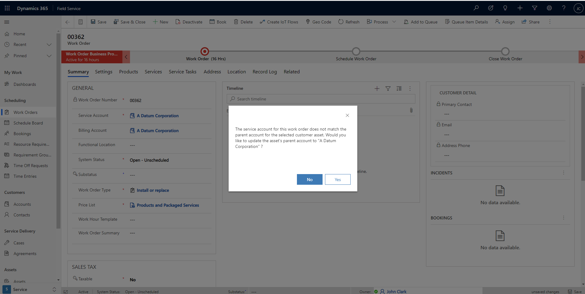 Servicing assets using Dynamics 365 Field Service - Microsoft Dynamics ...