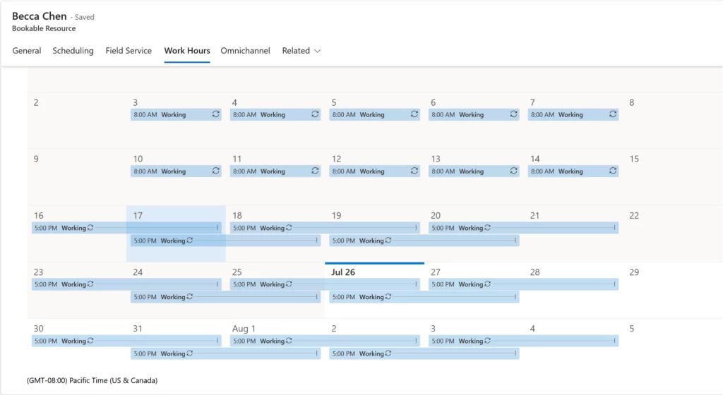 Introducing multiple recurrence support for the work hour calendar in Universal Resource ...