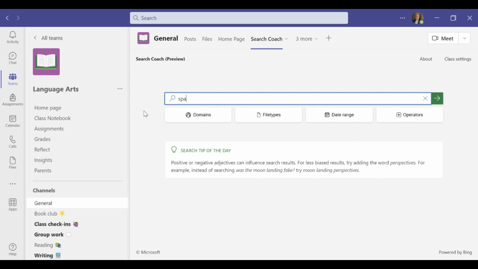 Leverage Search Coach to build information literacy skills | Microsoft Education Blog