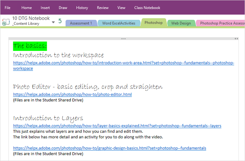 Using onenote - packskjkl