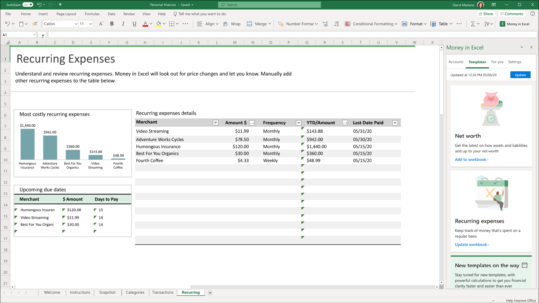 Introducing Money in Excel, an easier way to manage your finances ...