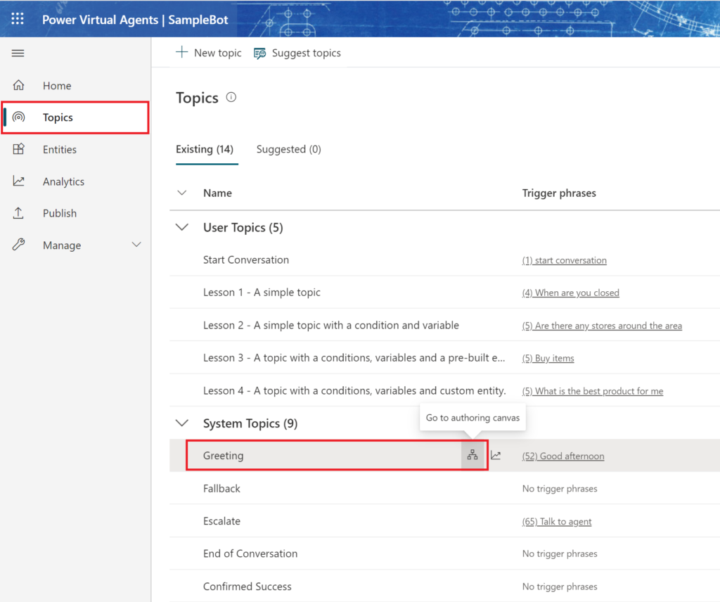 Make your Power Virtual Agents bot start the conversation using a custom canvas | Microsoft ...