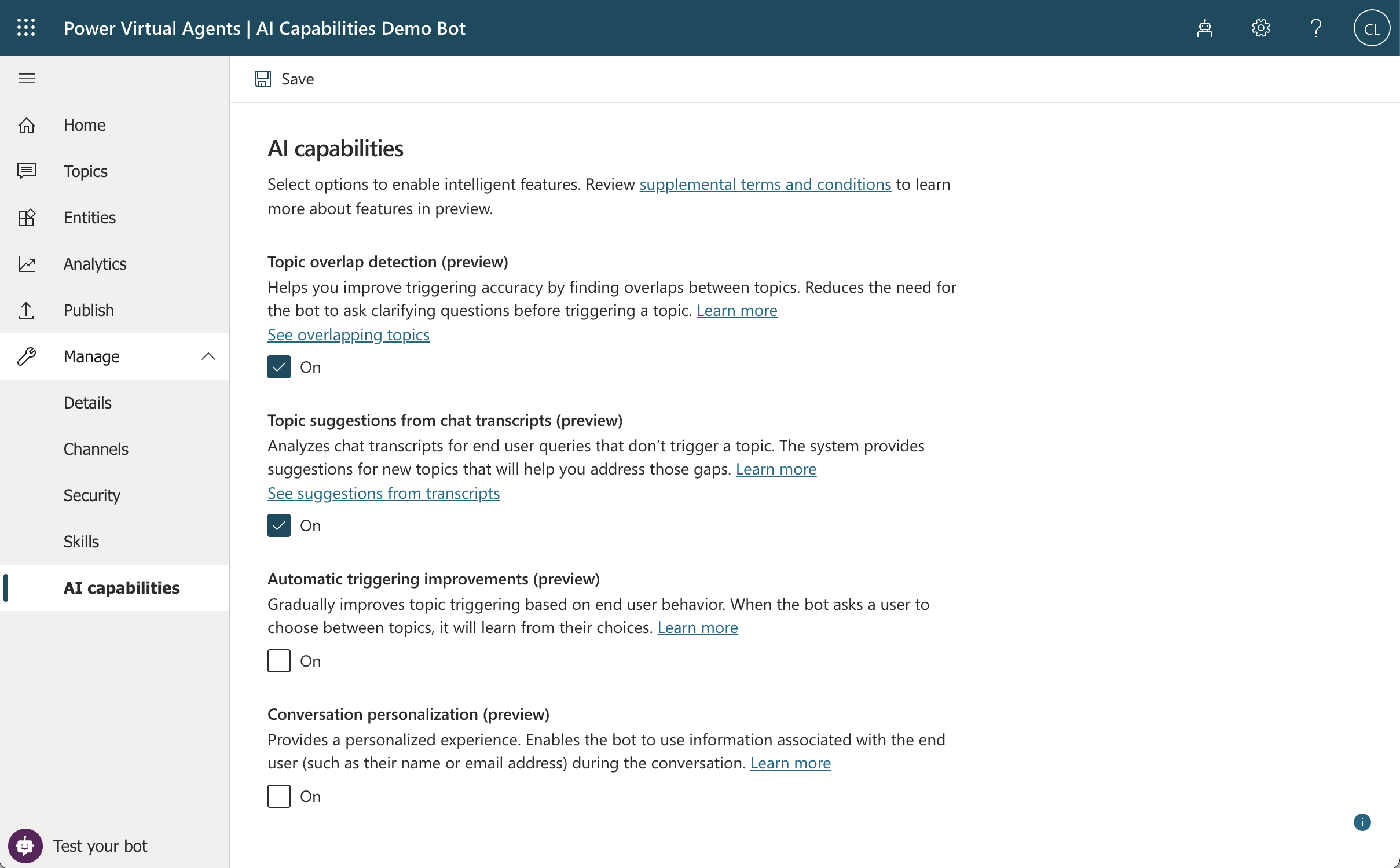 AI-assisted authoring: detect topic overlaps and get topic suggestions from bot sessions ...