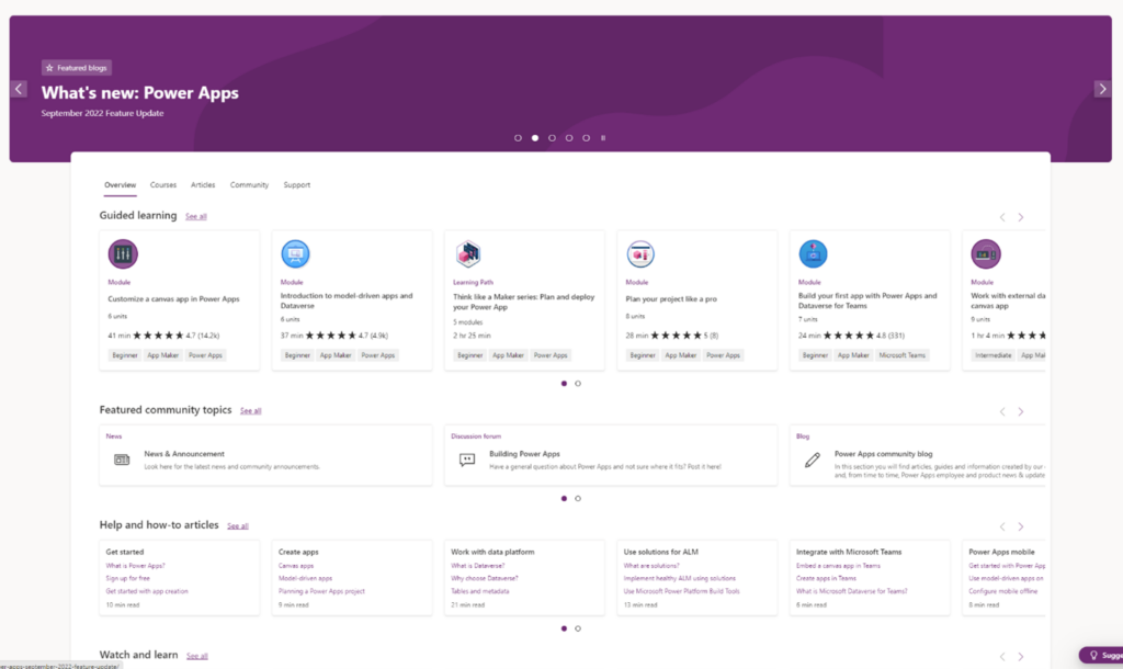 Update: Release of Modern Learn page in Power Apps! - Microsoft Power ...
