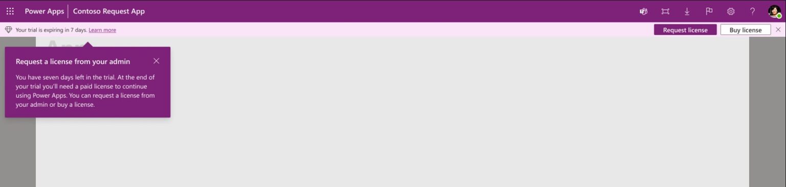New: Request a Power Apps premium license from org admins - Microsoft ...
