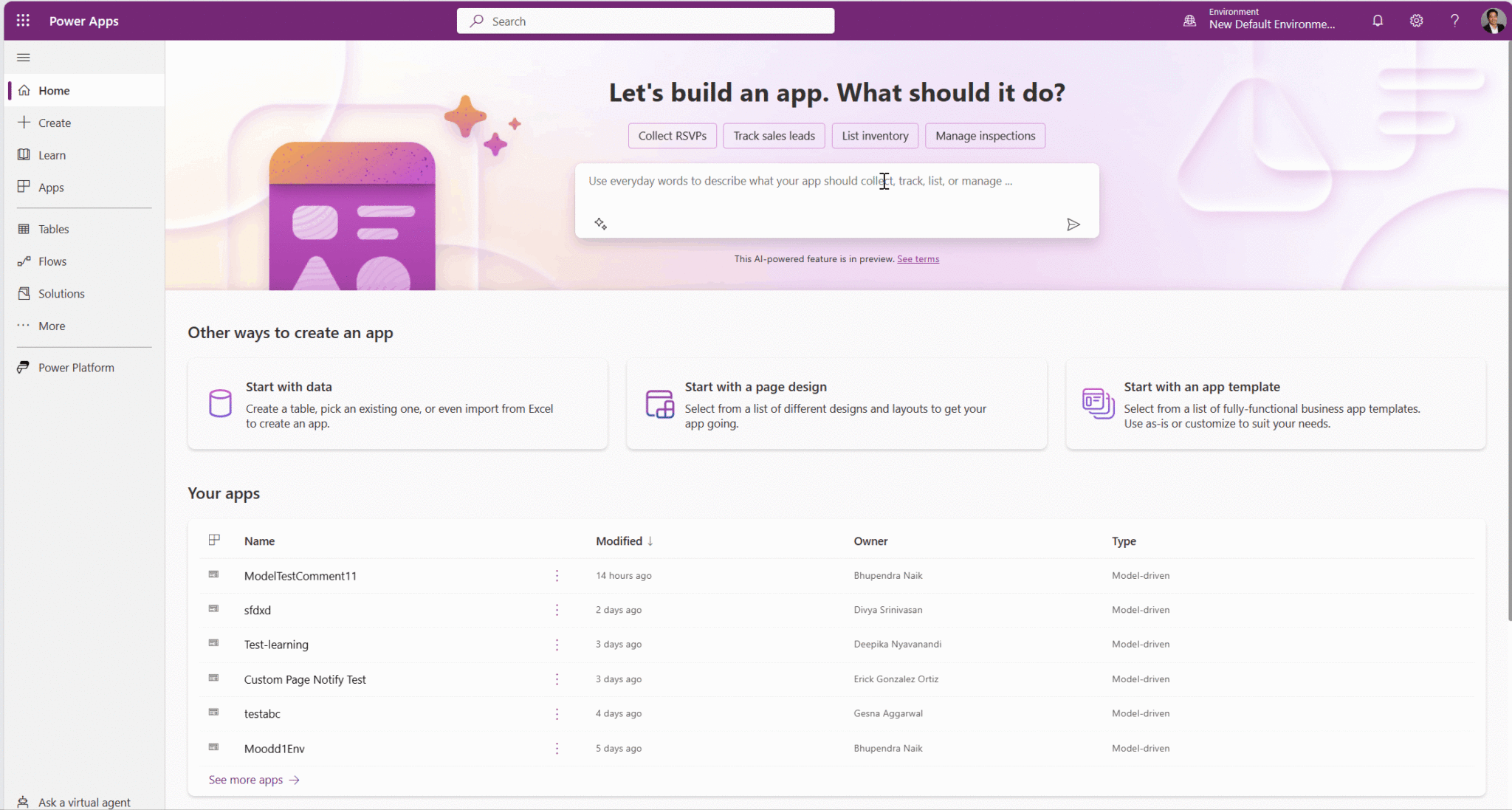 New Power Apps home page now generally available with expanded Copilot ...