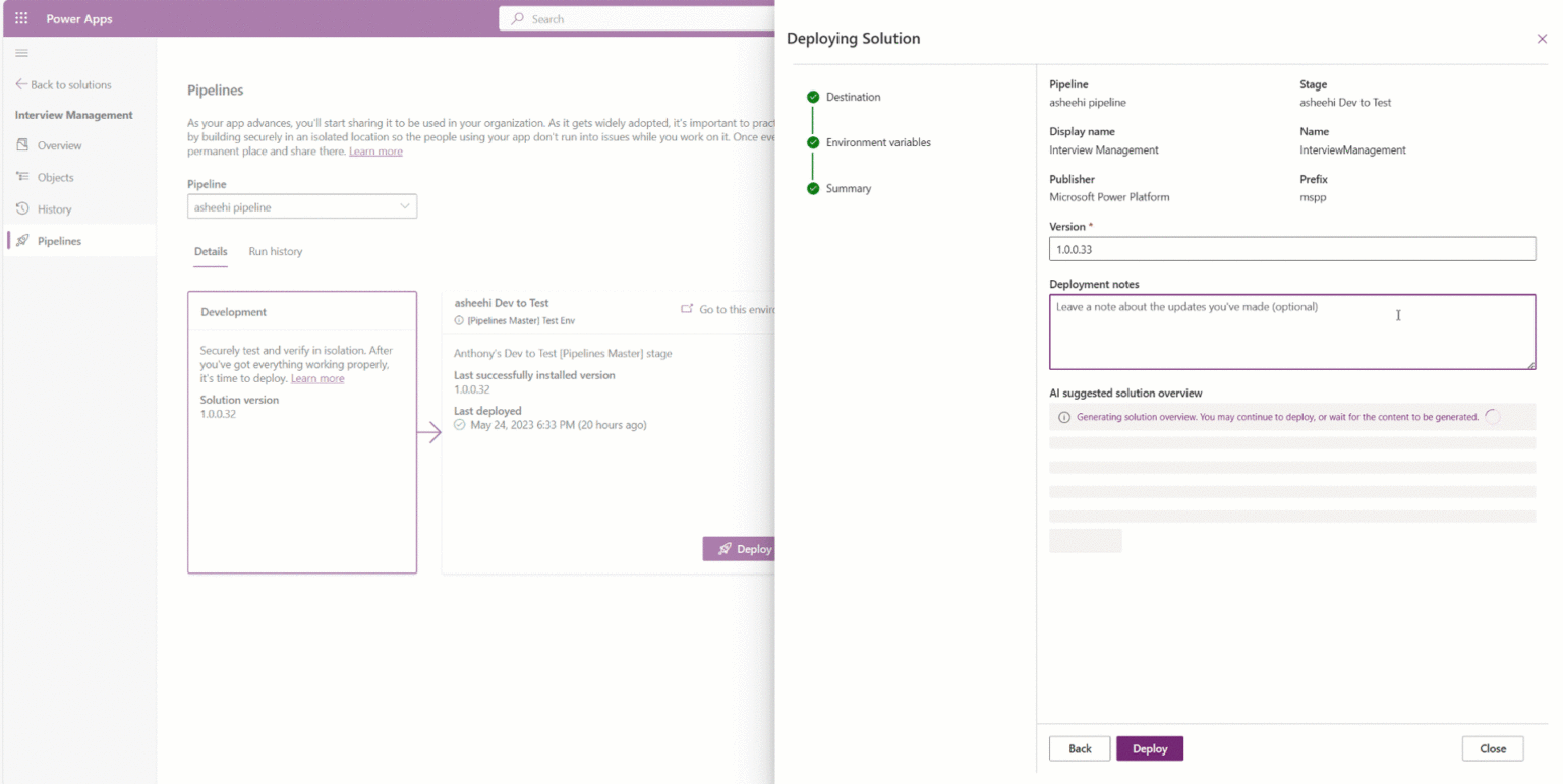 Copilot now powers deployment notes for pipelines in Power Platform ...