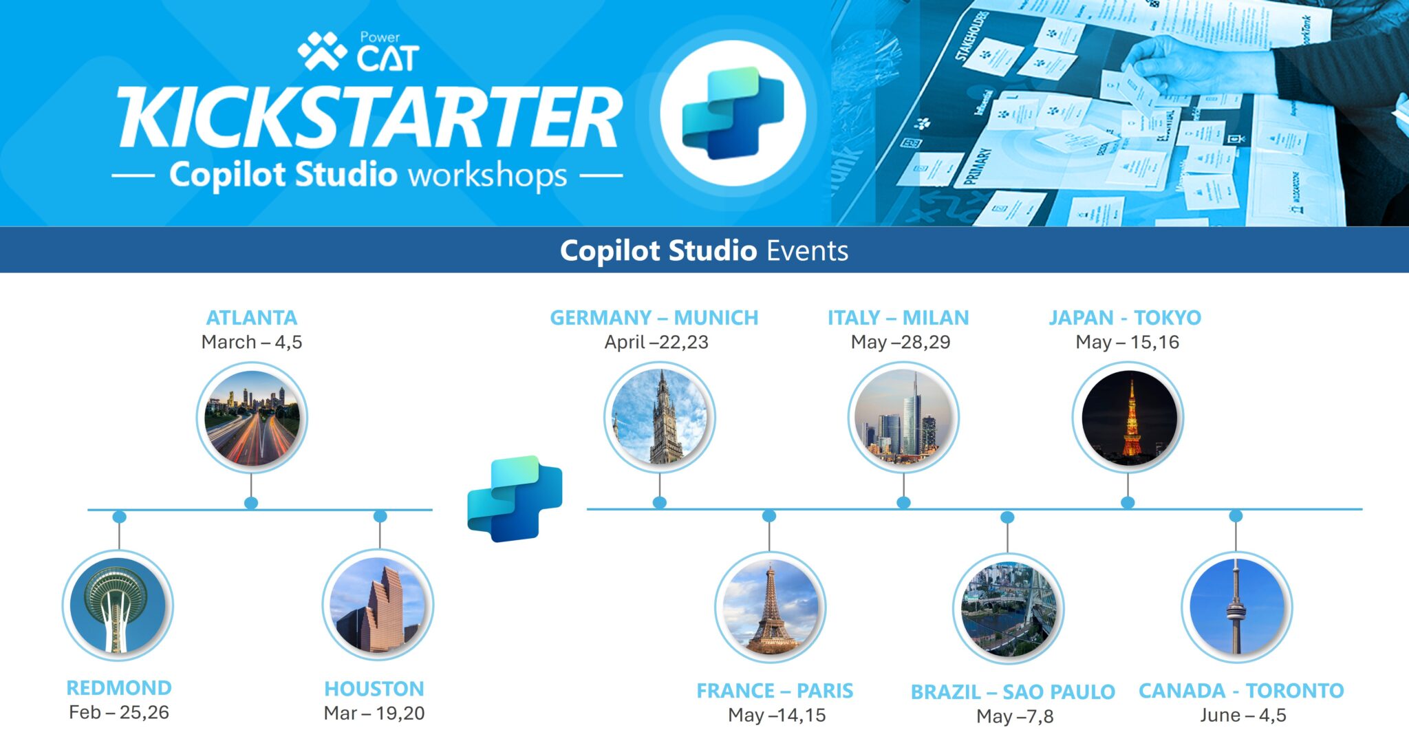 Register Now for Power Platform and AI workshops in a city near you!