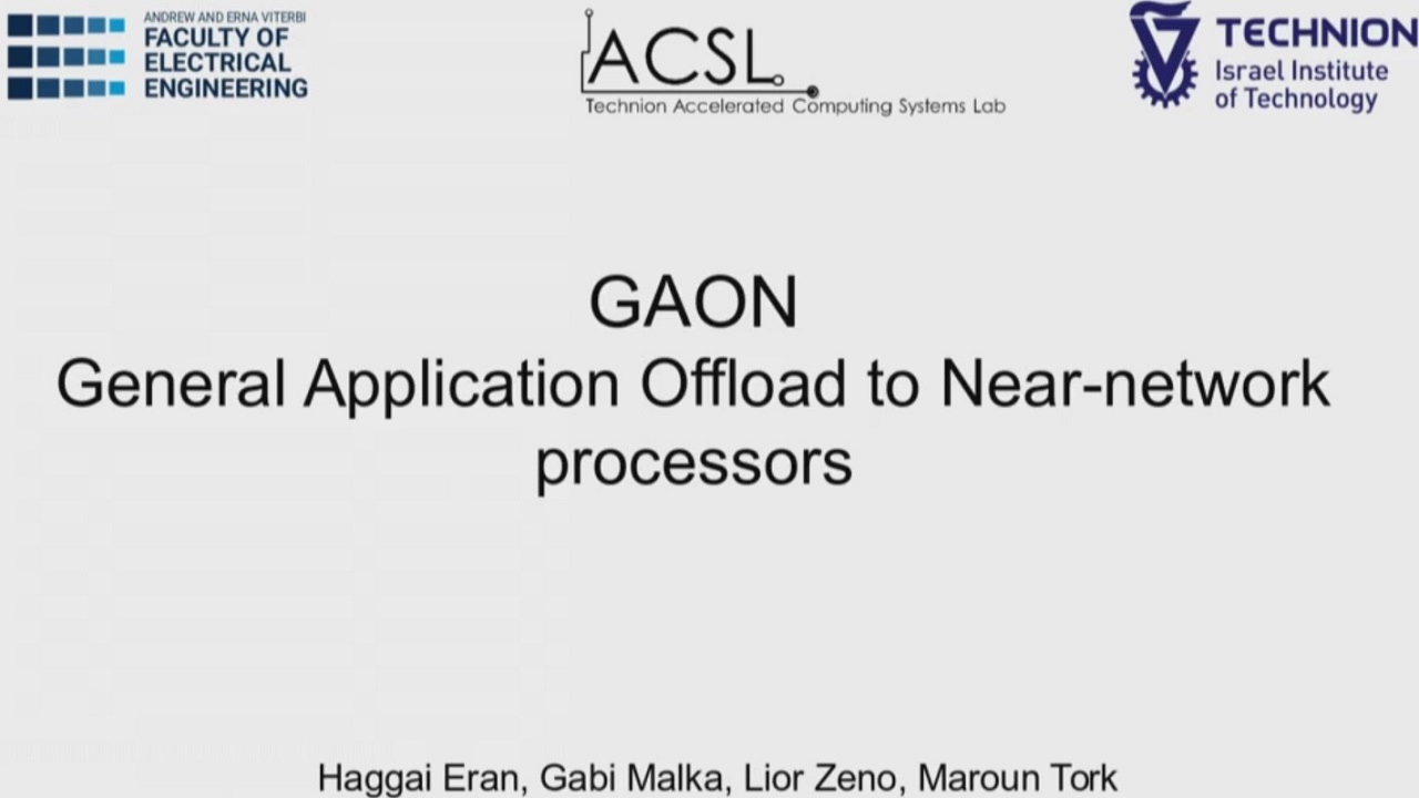 GAON: General-purpose Application Offload to Near-Network Processors ...