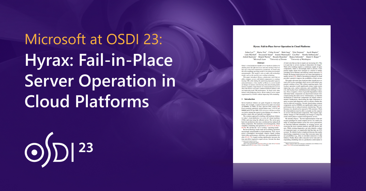 A fail-in-place approach for sustainable server operations - Microsoft ...