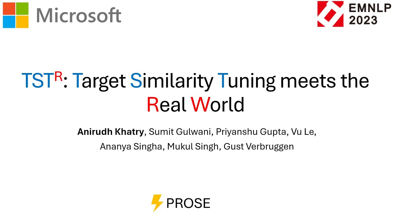 TSTR: Target Similarity Tuning meets the Real World (EMNLP 2023 ...