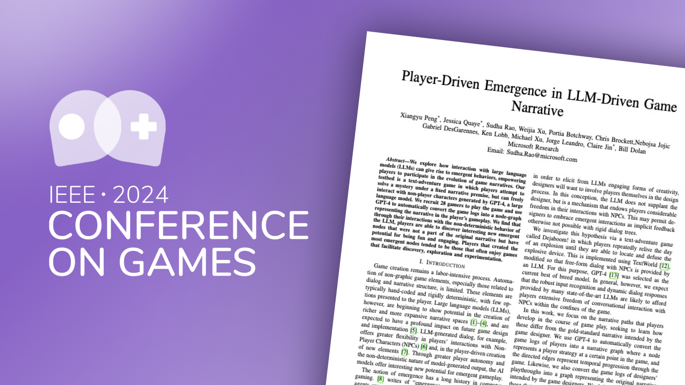 Players, creators, and AI collaborate to build and expand rich game narratives - Microsoft Research