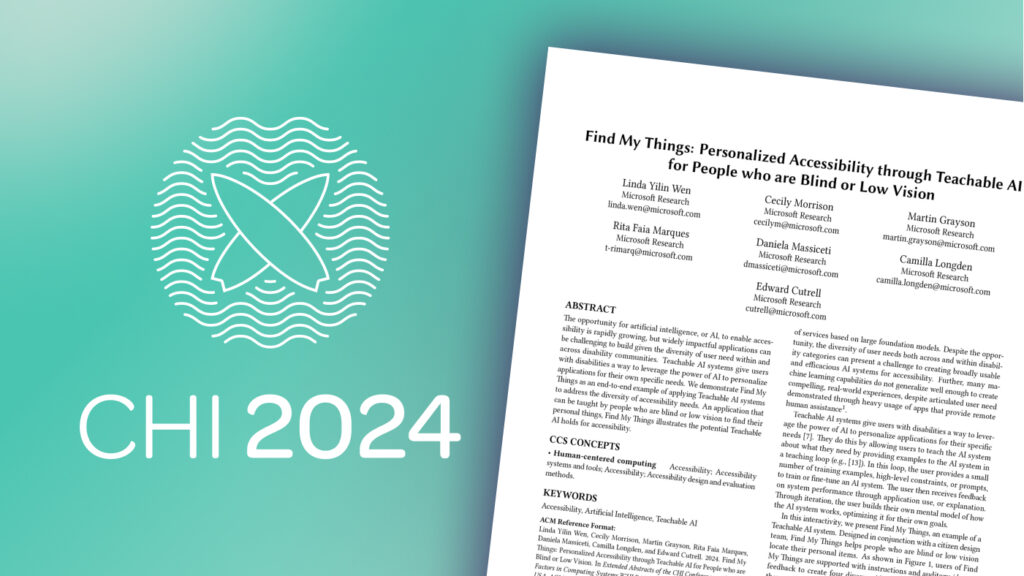 Find My Things: New teachable AI tool helps blind and low-vision people ...