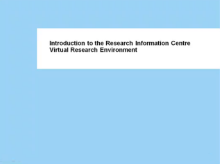 Introduction to the Research Information Centre - Microsoft Research