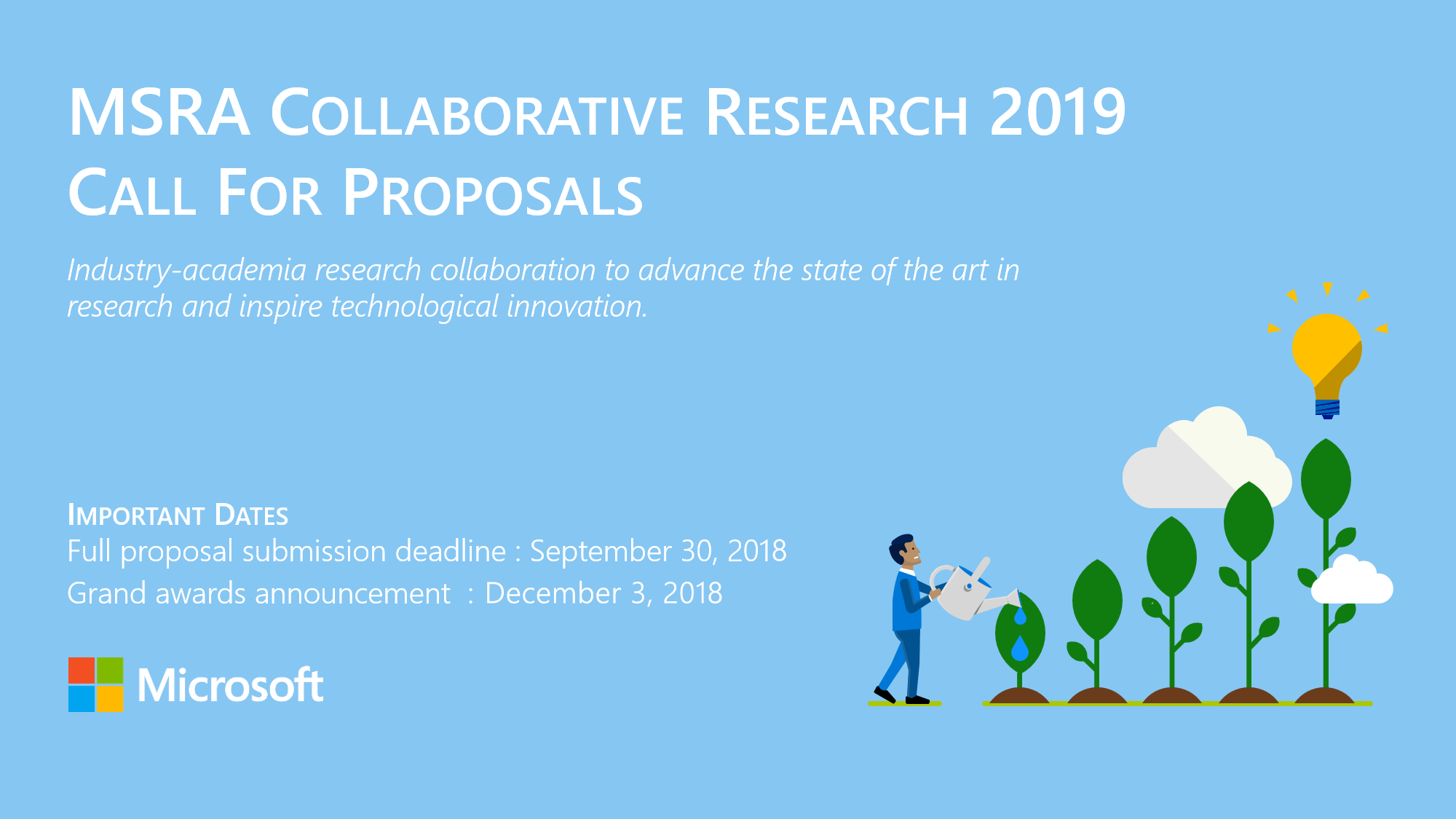 MSRA COLLABORATIVE RESEARCH 2019 CALL FOR PROPOSALS - Microsoft Research