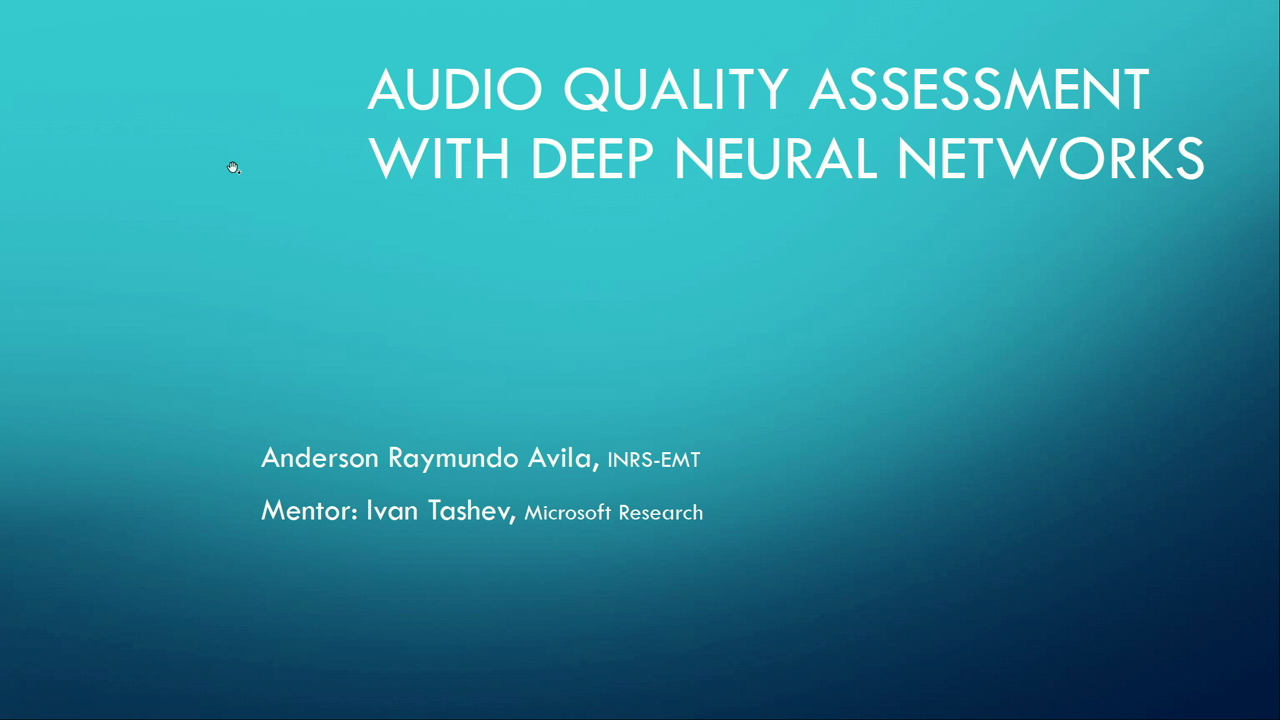 Deep Neural Network Models for Audio Quality Assessment - Microsoft ...