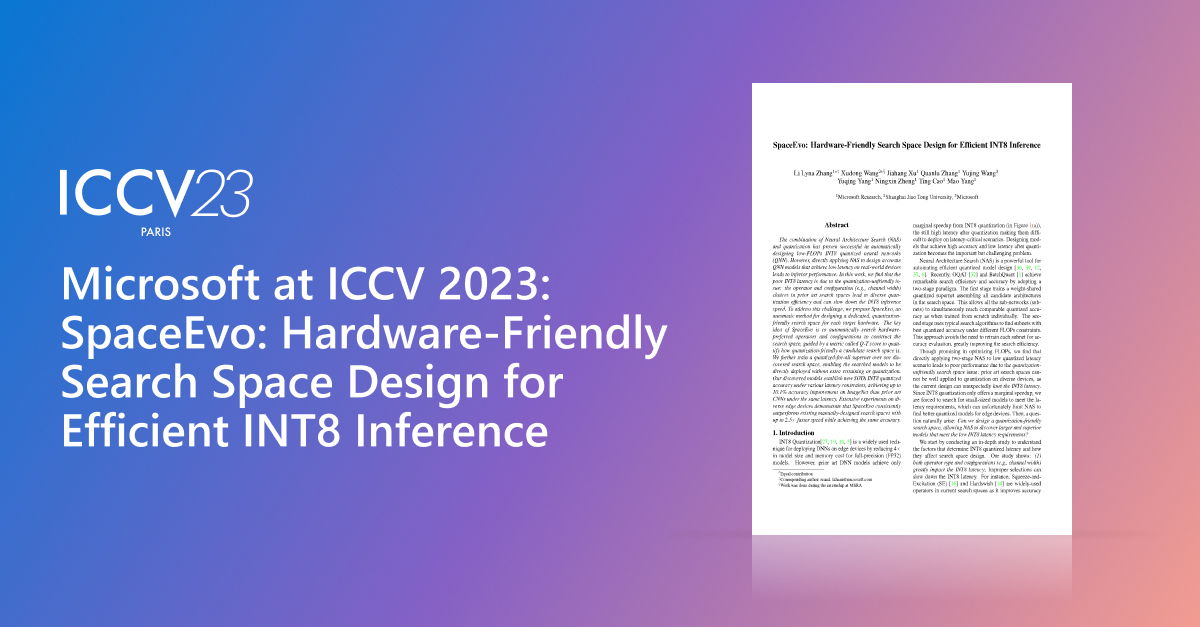 Efficient and hardware-friendly neural architecture search with SpaceEvo - Microsoft Research