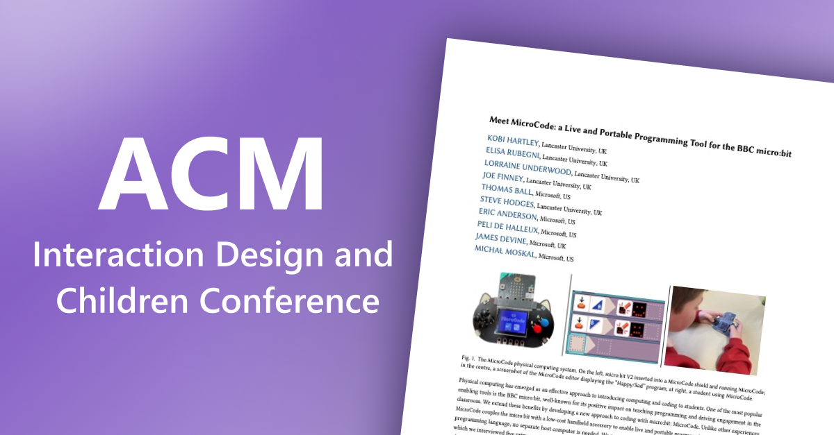 MicroCode: Portable programming for the BBC micro:bit - Microsoft Research