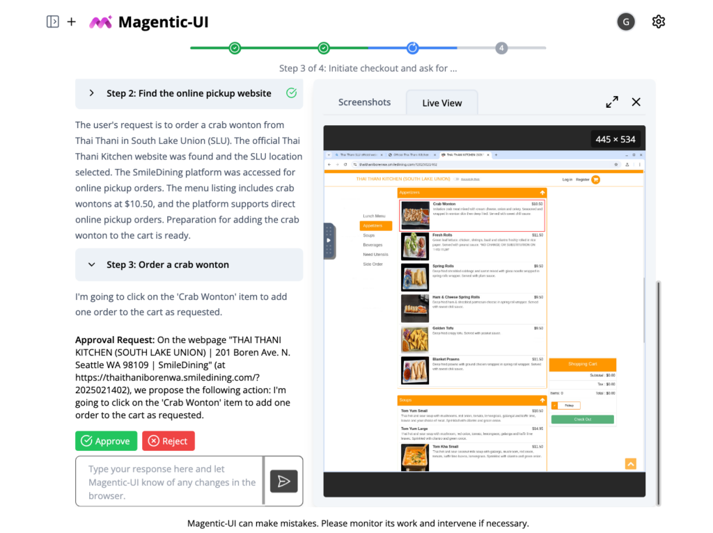 Magentic-UI, an experimental human-centered web agent - Microsoft Research