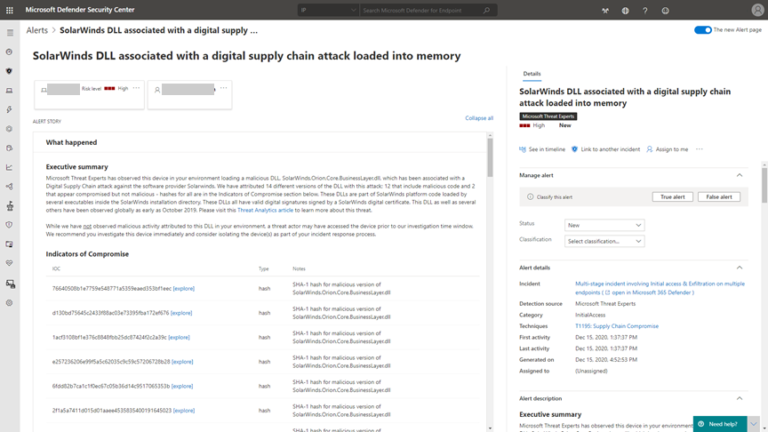 Using Microsoft 365 Defender to protect against Solorigate | Microsoft Security Blog
