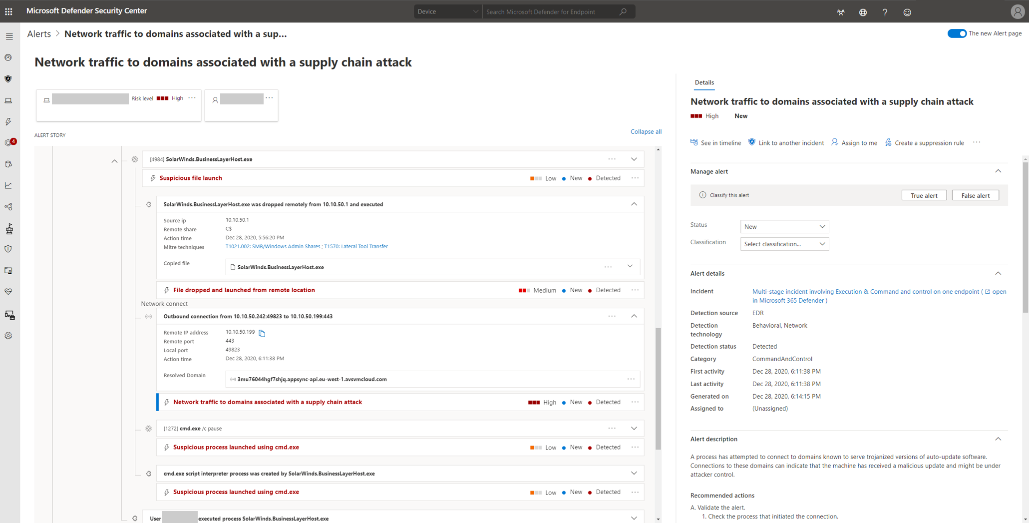 Using Microsoft 365 Defender to protect against Solorigate | Microsoft Security Blog