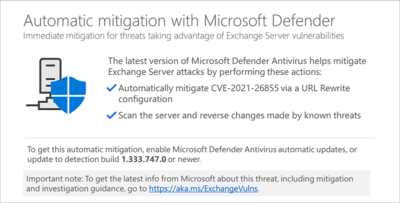 Automatic on-premises Exchange Server mitigation now in Microsoft ...