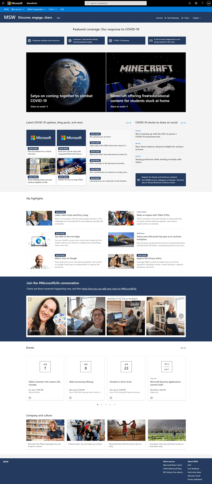 Microsoft moves its main employee portal to latest version of ...